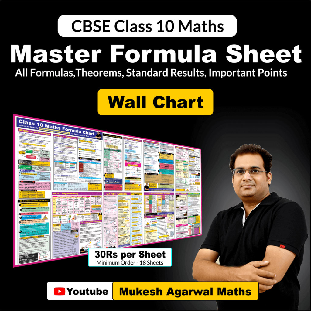 Class 10 Master Formula Sheet HardCopy Mukesh Agarwal Maths
